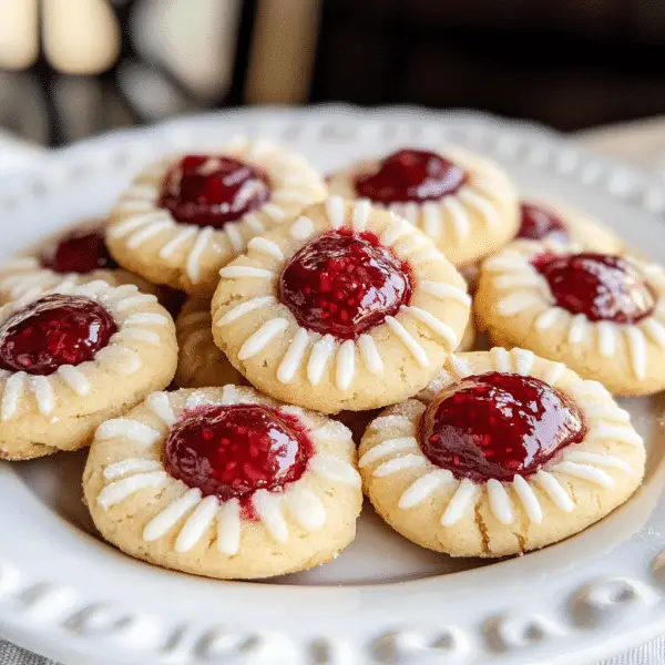 Raspberry Almond Thumbprint Cookies - foodmacronutrient