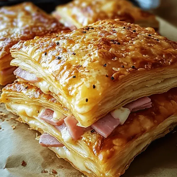 Crispy Ham & Cheese Puff Pastry Recipe - foodmacronutrient